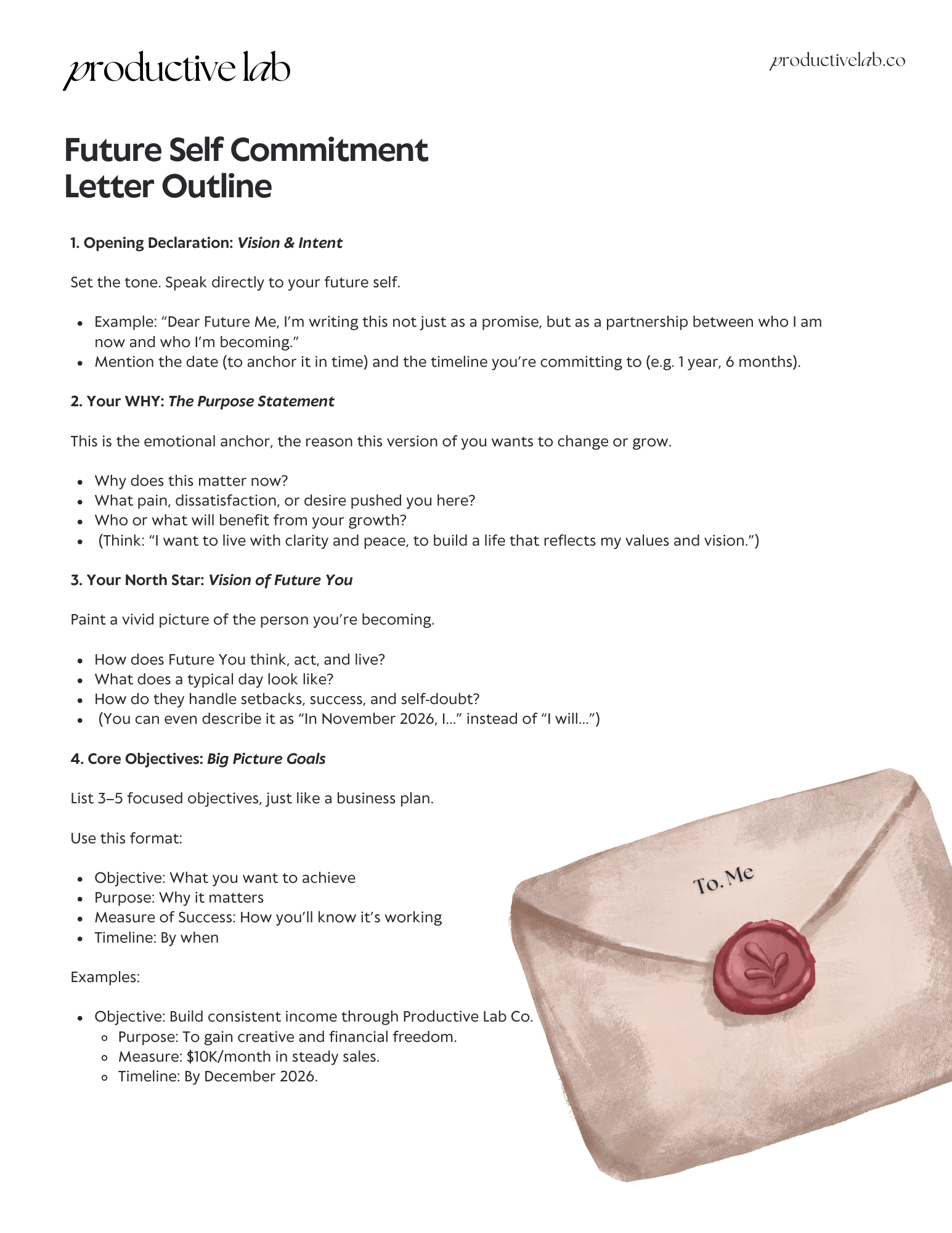 Commitment Letter Outline – Productive Lab Co.